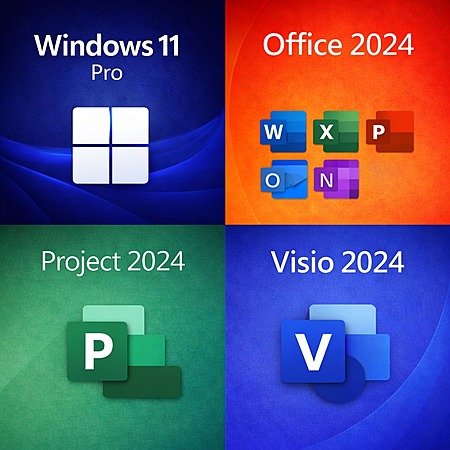 Microsoft Bundle: Windows 11 Pro + Office Pro 2024 + Project Pro 2024 ...