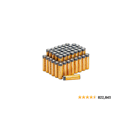 Amazon Basics 48-Pack AA Alkaline High-Performance Batteries, 1.5 Volt ...