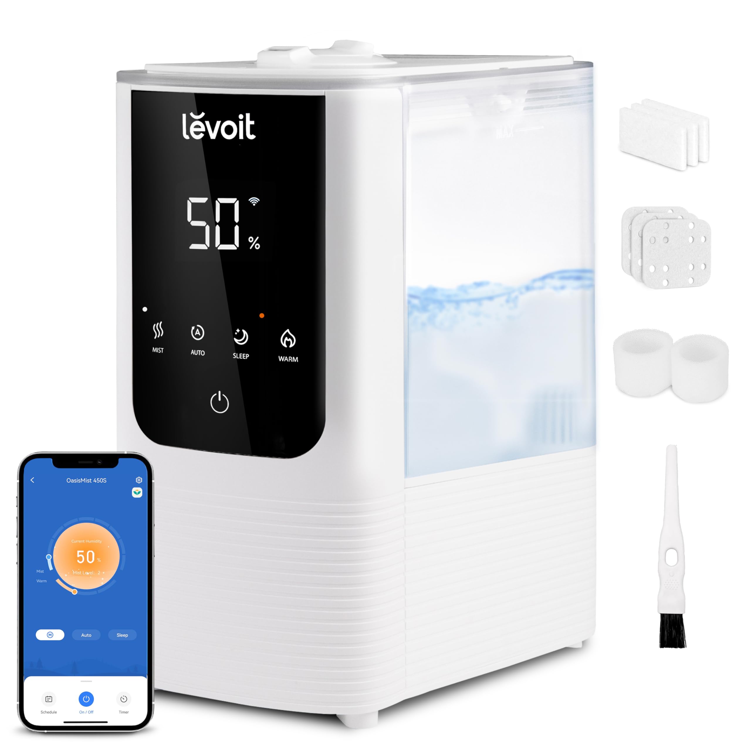 LEVOIT Humidifiers for Bedroom Home, Smart Warm and Cool Mist Air ...