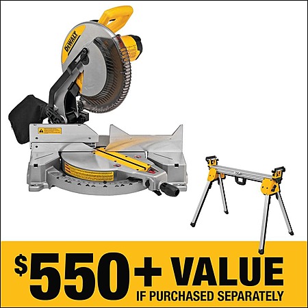 DEWALT 15 Amp Corded 12 in. Single Bevel Compound Miter Saw with 500 ...