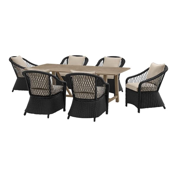 7-Piece Home Decorators Collection Rosebrook Wicker Outdoor Dining Set ...