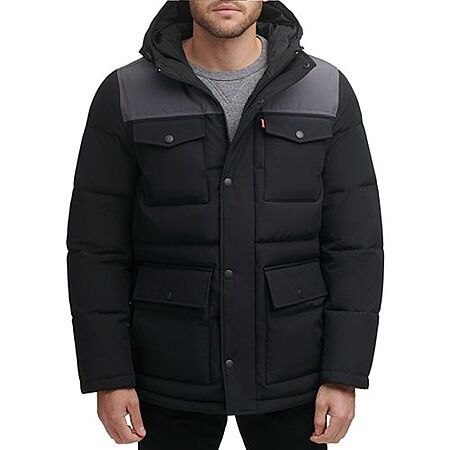 Levi's Men's Quilted Four Pocket Parka Hooded Jacket (various) $75 ...