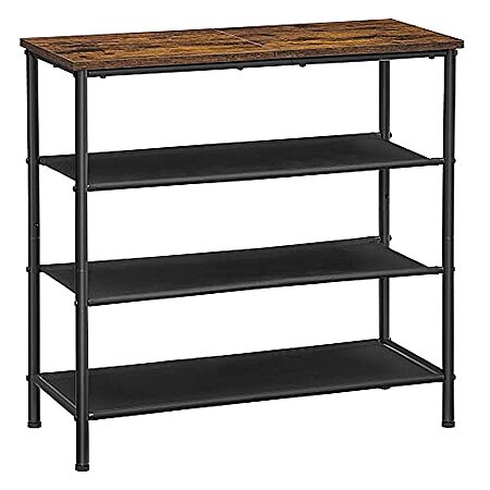 4-Tier Vasagle Shoe Storage Rack (Rustic Brown/Black) $26 + Free ...