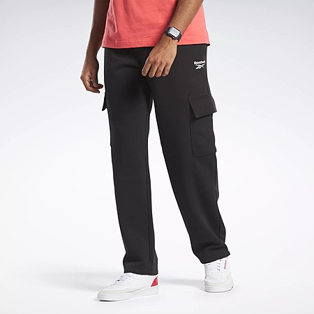 Reebok Men's Identity Cargo Open Hem Pants (Black or Medium Grey ...