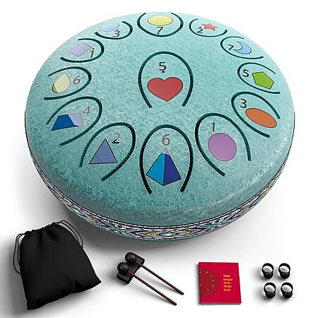 REGIS 6.8" 13-Note Meditation Steel Tongue Rain Drum (Malachite) $20.99 ...