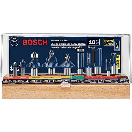 BOSCH RBS010 10-Piece 1/2 in. and 1/4 in. Shank Carbide-Tipped All ...