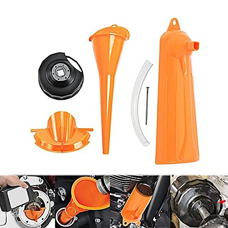 HDBUBALUS Motorcycle Crankcase Fill Funnel Primary Oil Fill Drip Set ...