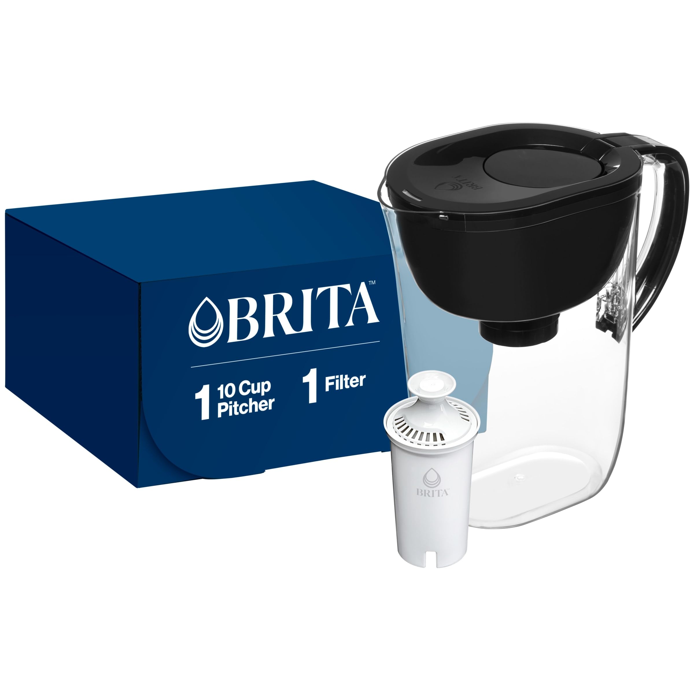 10-Cup Brita Large Water Filter Pitcher w/ SmartLight + 1 Standard ...