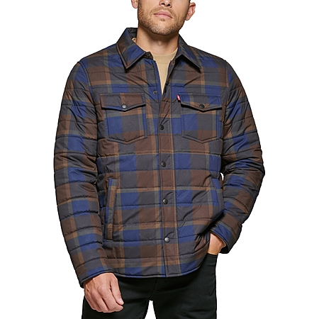 Levi's Men's Quilted Shacket (Navy Plaid or Worker Brown) $48.95 + Free ...