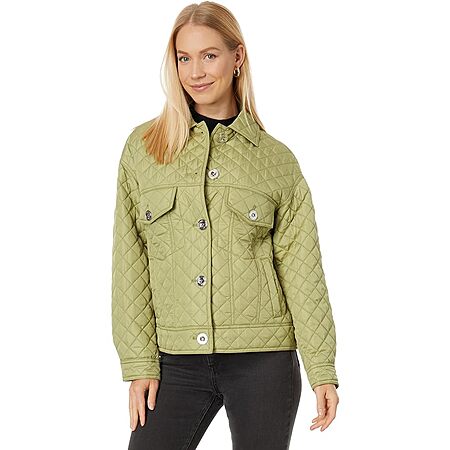 Michael Michael Kors Women's Snap Front Onion Puffer Jacket (Light Sage ...