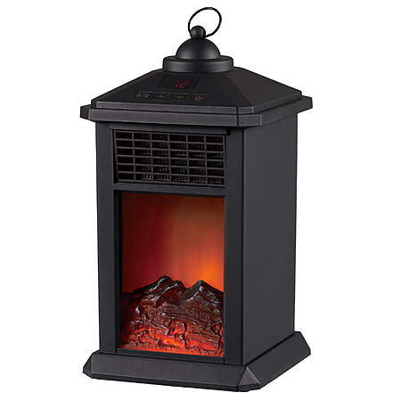 12.6" Wewarm Tall Electric Ceramic Desktop Fireplace Lantern (Black) $7 ...