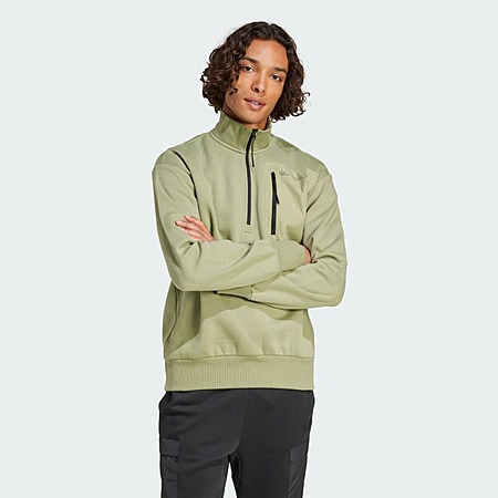 adidas Men's City Escape Fleece Half-Zip Sweatshirt (Tent Green) $16.80 ...