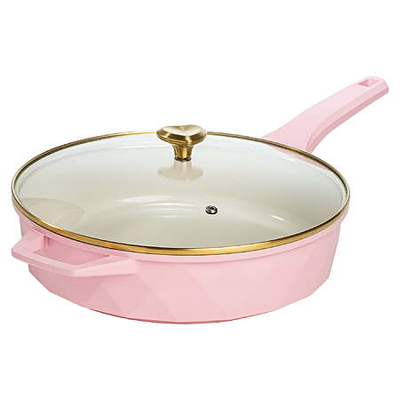 4-quart Paris Hilton Cast Aluminum Jumbo Cooker Pan w/ Lid (Pink or ...