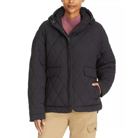 Bass Outdoor Women's High-Low Quilted Outdoor Puffer Jacket (Black ...