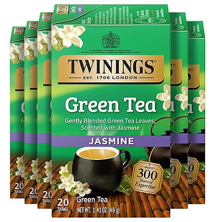 6-Pack 20-Count Twinings Green Tea w/ Jasmine Individually Wrapped Tea ...