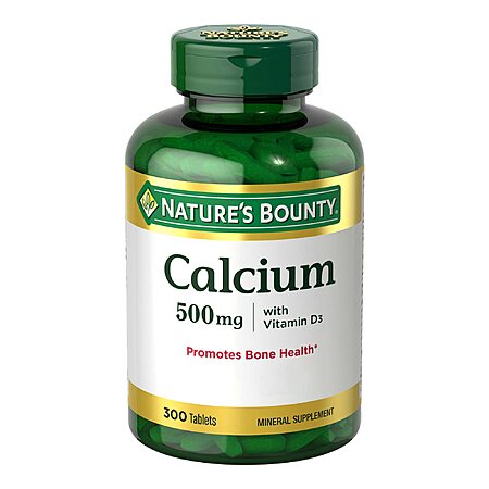 300-Count 500mg Nature's Bounty Calcium Plus Vitamin D3 Supplement 2 ...