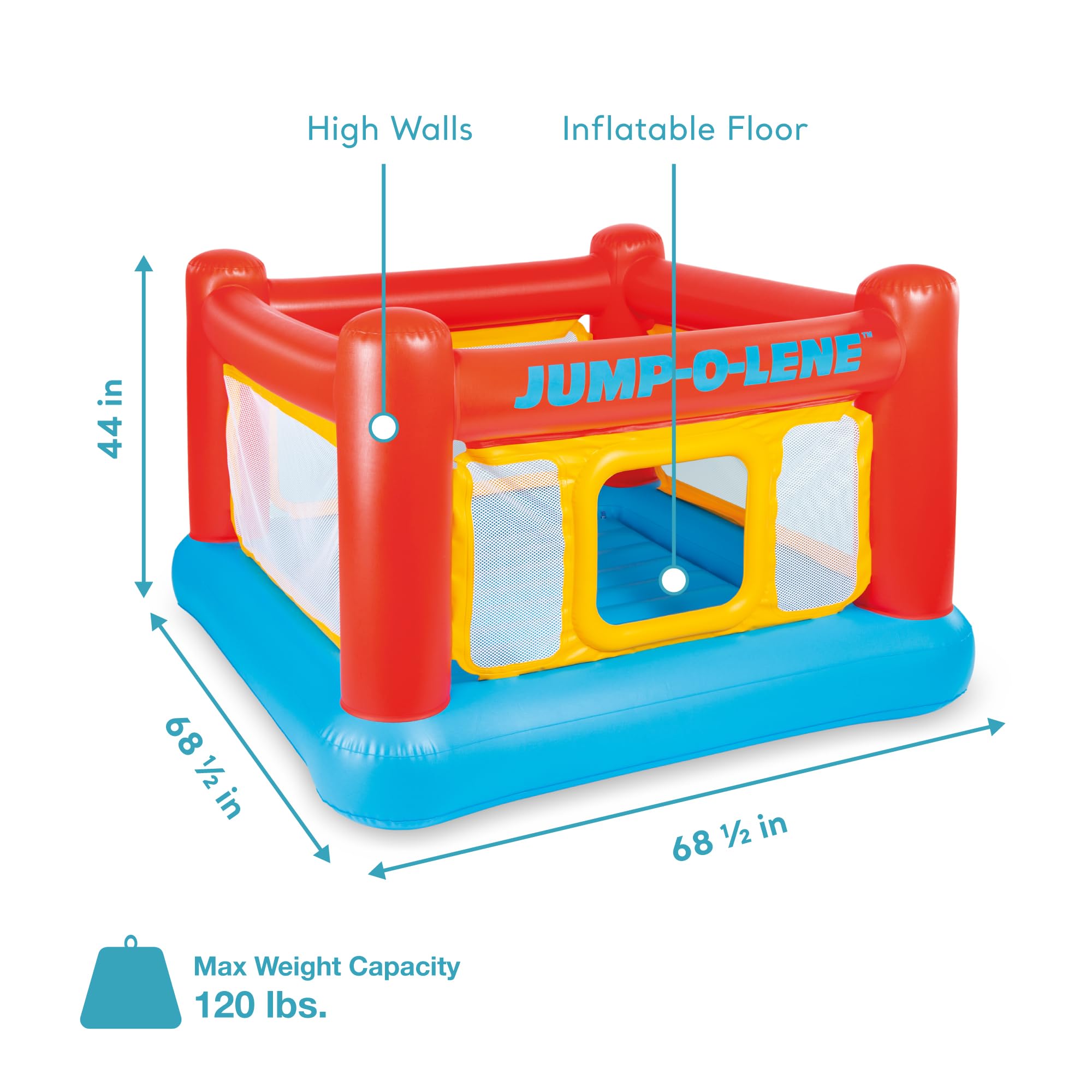 Intex Inflatable Jump-O-Lene Indoor or Outdoor Playhouse Trampoline ...