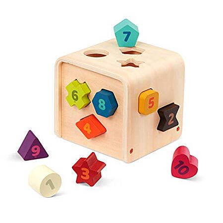 Battat – Shape Sorter for Toddlers, Kids – Wooden Learning Cube ...