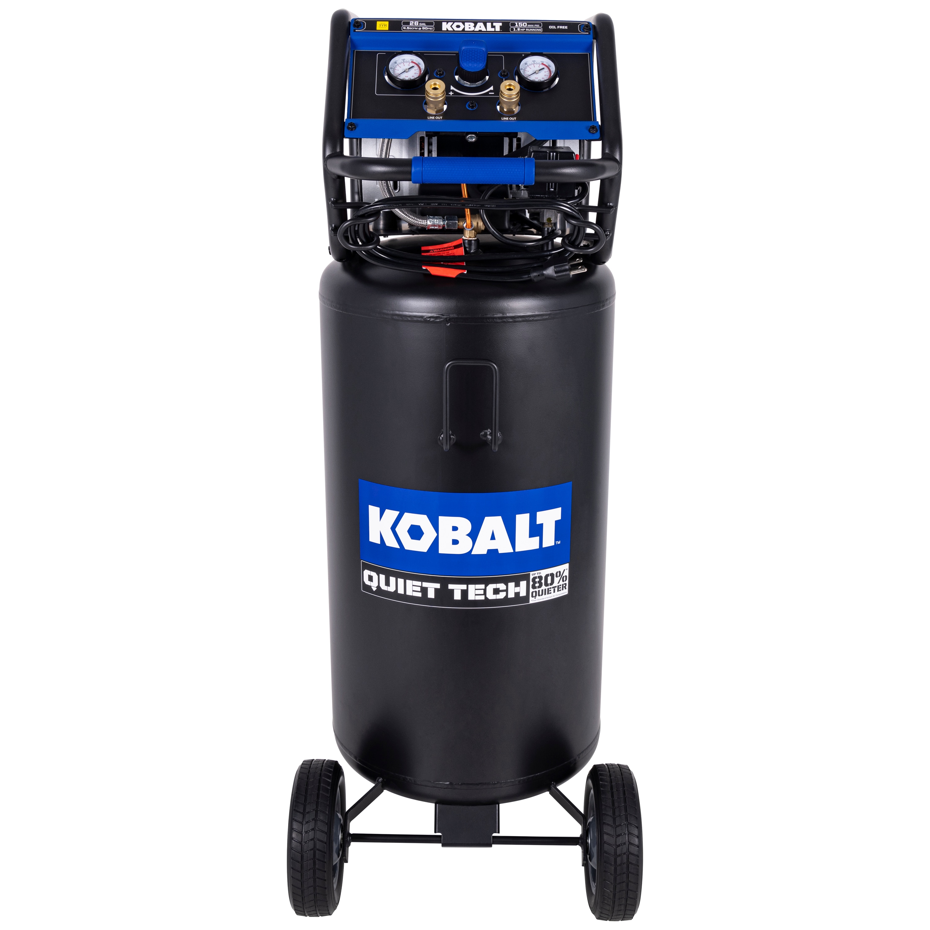 Kobalt QUIET TECH 26-Gallon Portable Electric 150 PSI Vertical Air ...