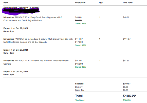 Milwaukee packout BMSM, $300 off $400 at Home Depot