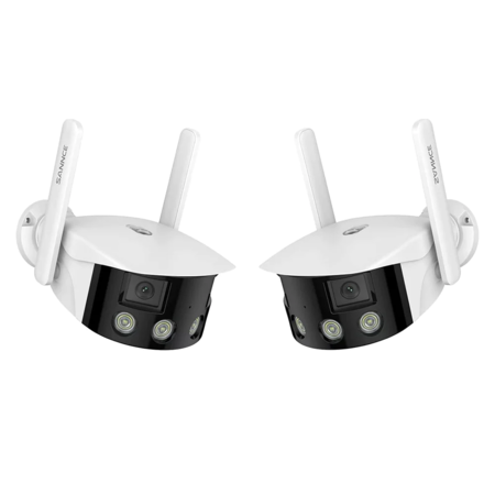 SANNCE 2K 4MP H.265 WiFi Dual Lens Panoramic Security Camera 2 Pack ...