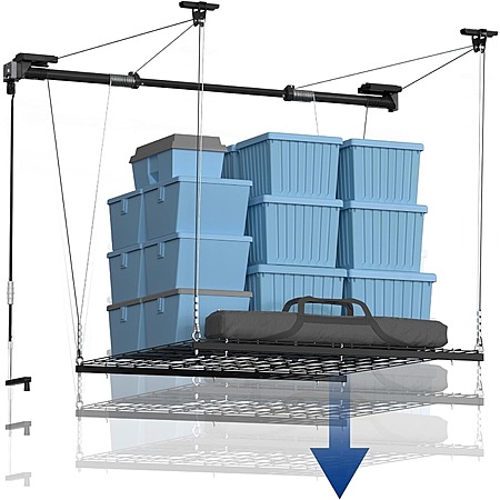 FLEXIMOUNTS 4'x4' GL1 Adjustable Overhead Garage Lifting Storage Rack ...