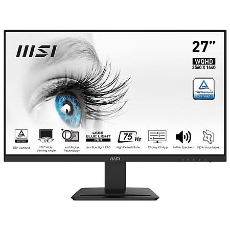 27" MSI Pro MP273QV 2560 x 1440 QHD, 75Hz, 1ms, VA Monitor $105 + Free ...
