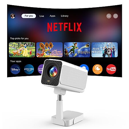 PANSEBA Smart WiFi Projector w/ Telescopic Stand $50 + Free Shipping ...