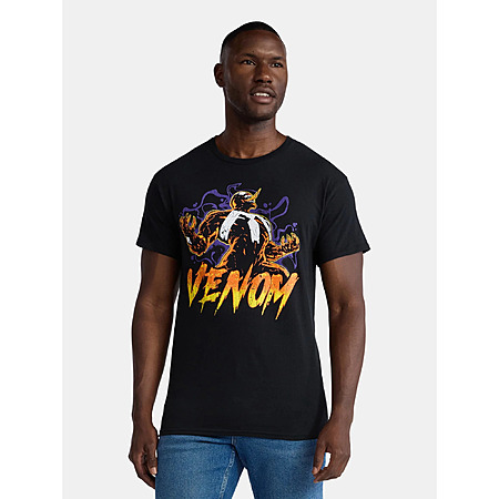 Marvel Burning Venom Men's Graphic Tee (Black) - 2025-11-15