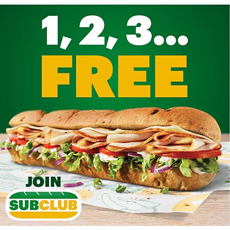 Every 4th footlong free Subway Sub Club - 2025-12-03