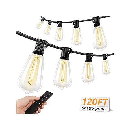 200ft Brightever Outdoor String Lights ST38, Waterproof Connectable ...