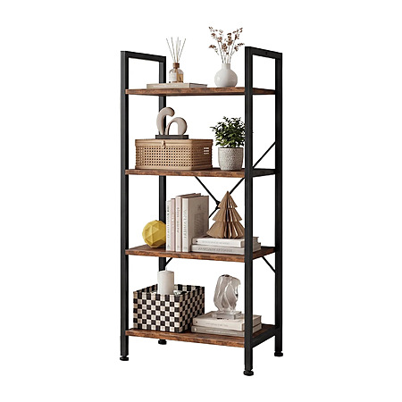 4 Tier Bookshelf Classic Modern Bookcase, Rust Brown $24.99 - 2026-05-29