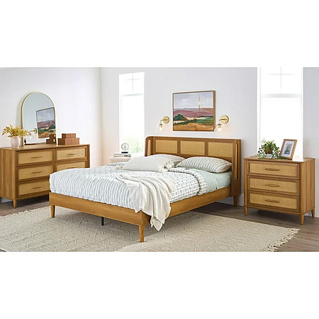 Better Homes & Gardens Springwood Caning King Platform Bed With ...