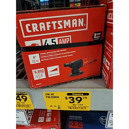 Craftsman 6" 4.5Amp Polisher $39.75- Lowes in store - YMMV - 2023-10-14