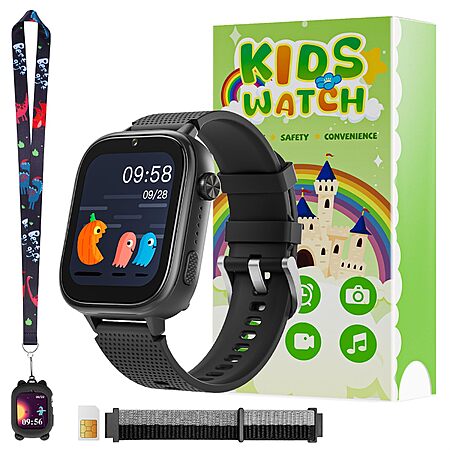 OKYUK 4G Smartwatch for Kids with SIM Card, 47 Games, Two-Way ...