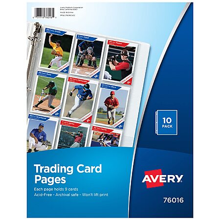 Avery 9 Pocket Trading Card Pages for 3 Ring Binder, Pokemon Cards ...