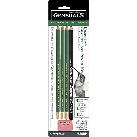 Generals Mini Drawing Kit - Set of 5 Includes 3 Drawing Pencils, Layout ...