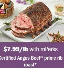Certified Angus Beef Bone-In Prime Rib Roast $7.99/lb at Meijer w ...