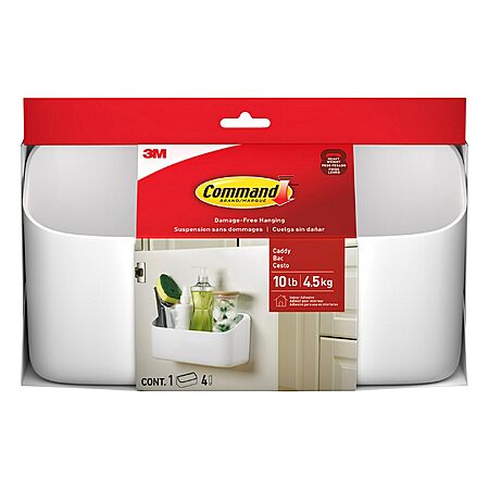 10-Lb Command Large Organizing Caddy w/ 4 Command Strips (White) $12.81 ...