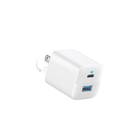 2-Port 33W Anker USB-C/USB-A Charger Block w/ Foldable Plug (White or ...