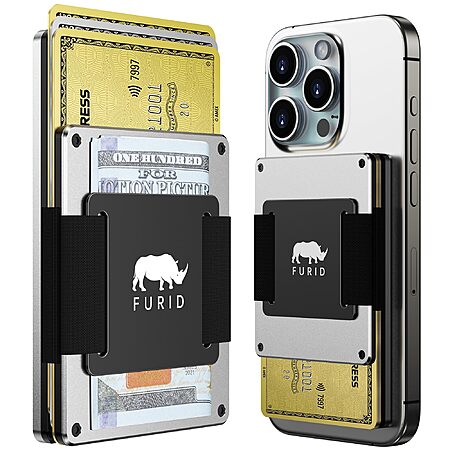 Furid Magnetic Card-Wallet w/ Cash Strap (Compatible with Apple MagSafe ...
