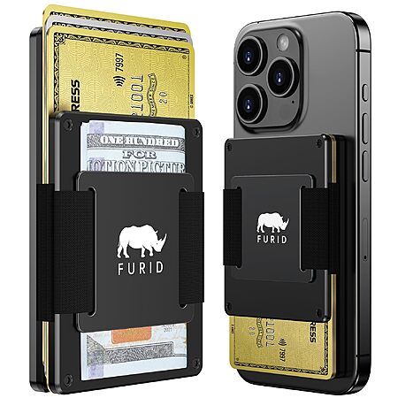 Furid Magnetic Card-Wallet w/ Cash Strap (Compatible w/ Apple MagSafe ...