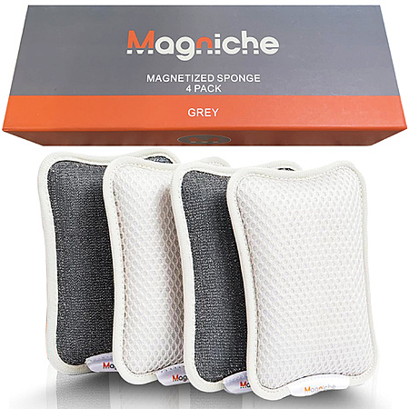 Magniche - Magnetic Sponge + Holder for Kitchen Sink - Combo Starter ...