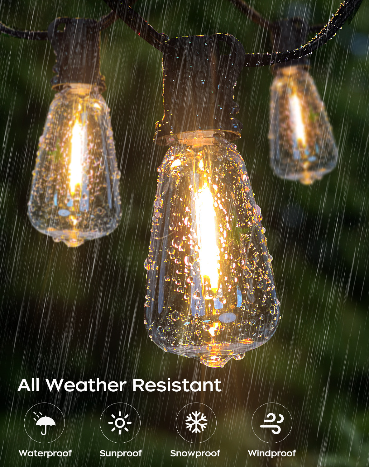 Prime Day: 60ft PARTPHONER LED Outdoor String Lights with 32 ...