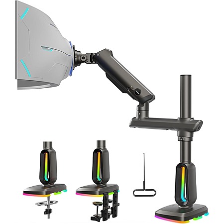 HUANUO RGB Heavy Duty Monitor Arm for Ultrawide Screens Up to 57" (Up ...