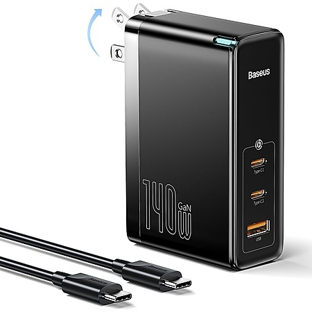 Prime Members: Baseus 140W USB C Wall Charger PD 3.1 with 3.3ft USB C ...