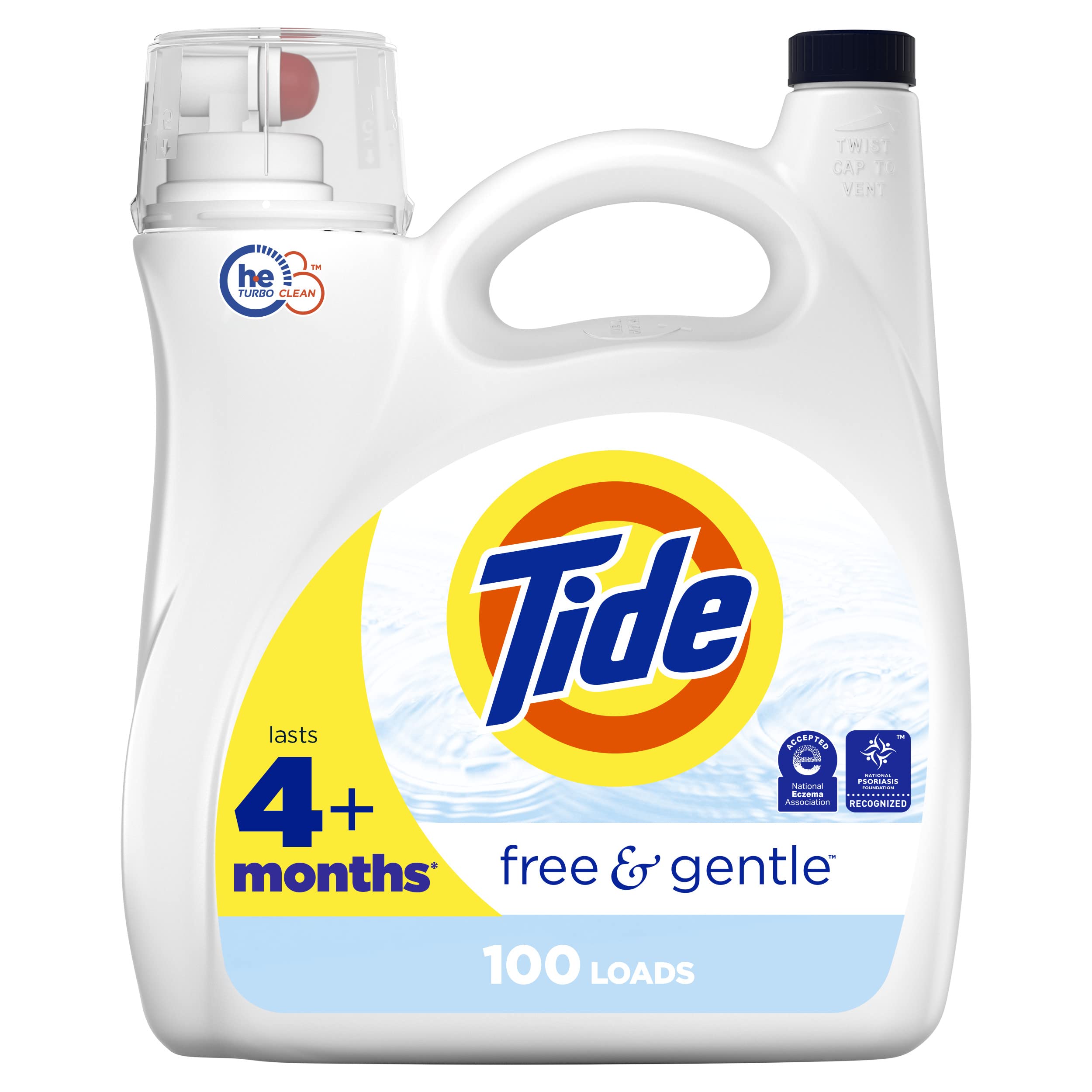 Tide Free & Gentle Laundry Detergent Liquid, HE Compatible, 100 Loads ...