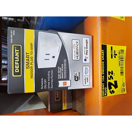 Defiant 10 Amp 120-Volt Smart Hubspace Wi-Fi Bluetooth Plug Clearance ...