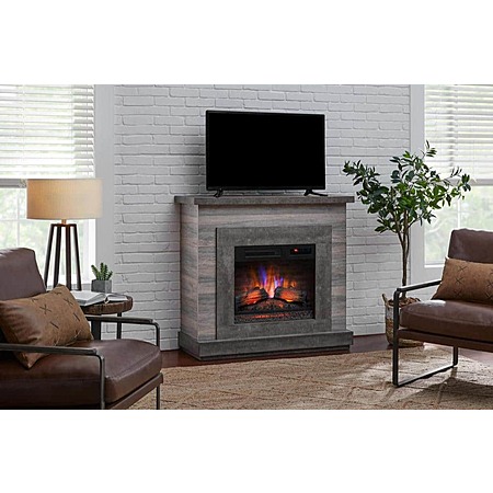 StyleWell Wildercliff 45 in. W Electric Fireplace Wall Mantel in Gray ...