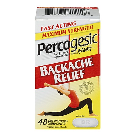 48-Count Percogesic Backache Relief Pain Reliever Caplets (Maximum ...